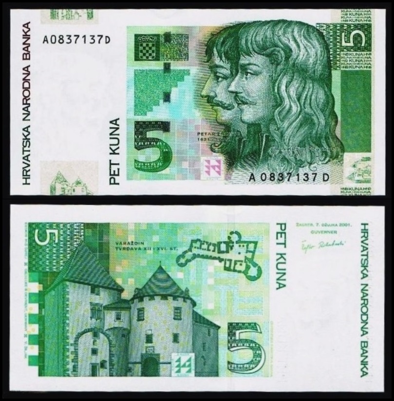 CROÁCIA .n37 (CROATIA) - 5 KUNA (2001) NOVA - Numiscor