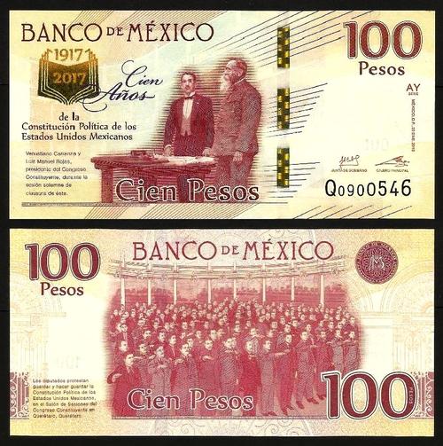 MÉXICO .n130 - 100 PESOS CMM (2016) NOVA... Esc. - Numiscor