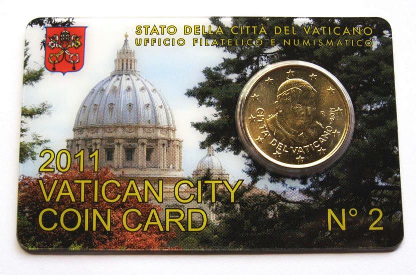 VATICANO .m1106c2 (VATICAN) - COIN CARD Nº2 COM MOEDA 50 CÊNTIMOS 'Papa ...