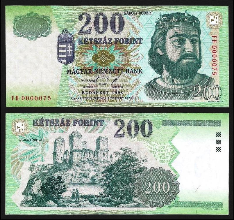 HUNGRIA .n178 (HUNGARY) - 200 FORINT (1998) NOVA... Esc. - Numiscor